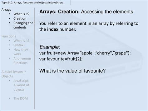 PPT Arrays What Is It Creation Changing The Contents Functions What Is It Syntax How They