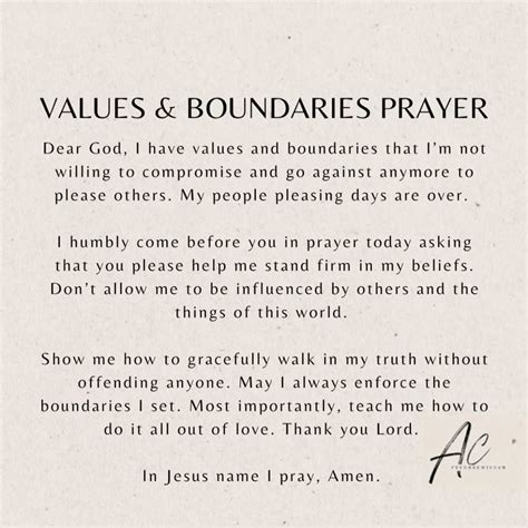 Values And Boundaries Prayer Prayer For Boundaries Prayers About