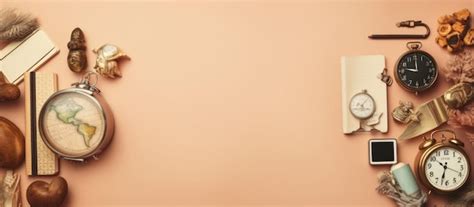 Premium Ai Image Cluttered Table With Various Objects And Space For Text