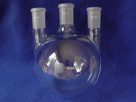3 Neck Round Bottom Boiling Flask 2440 1000ml Straight Heavy Wall High