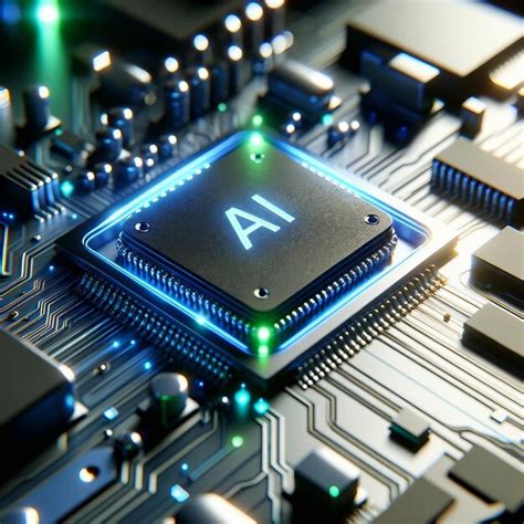 Ai Microchip On Futuristic Circuit Board Premium Ai Generated Image