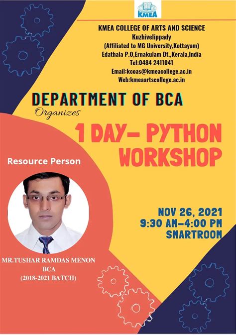 Department Of Bca Organized 1 Day Python Workshop On 26 11 2021