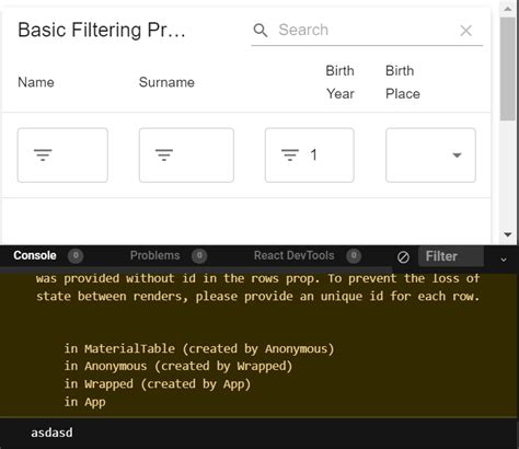 Extra Consolelogs Getting Printed Whenever Table Is Filtered · Issue 774 · Material Table Core