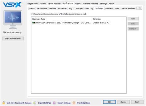 Configuring Hardware Sensors Settings