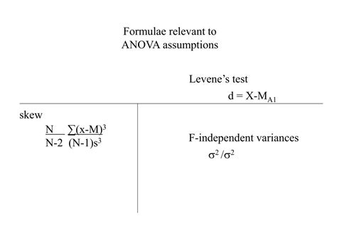 PPT Formulae Relevant To ANOVA Assumptions PowerPoint Presentation Free Download ID 338608