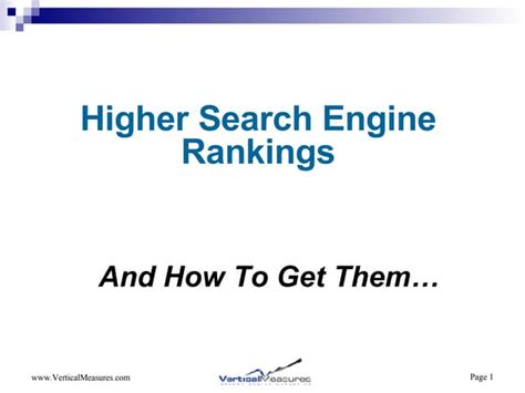 higher search engine rankings ppt