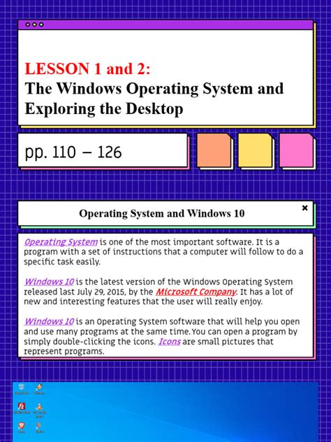 computer 2ndq lesson 1 and 2 the windows 10 operating system and