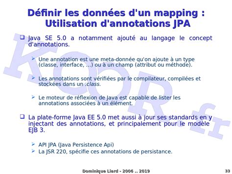 Le Framework Hibernate Définir Les Données Dun Mapping Utilisation