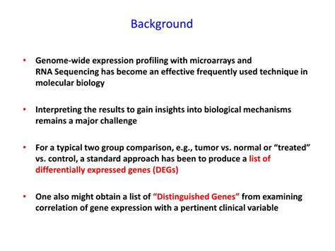 Ppt Functional Analysis Of Microarray Data Analysis At The Level Of