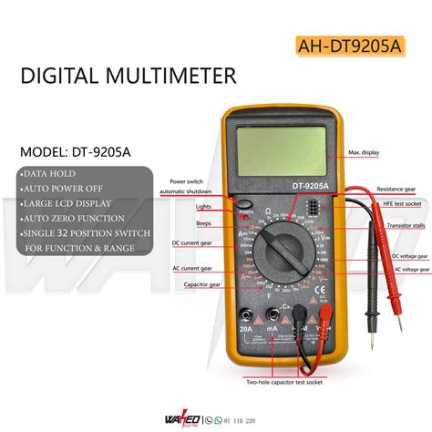Digital Multimeter Dt9205a Waked Electric