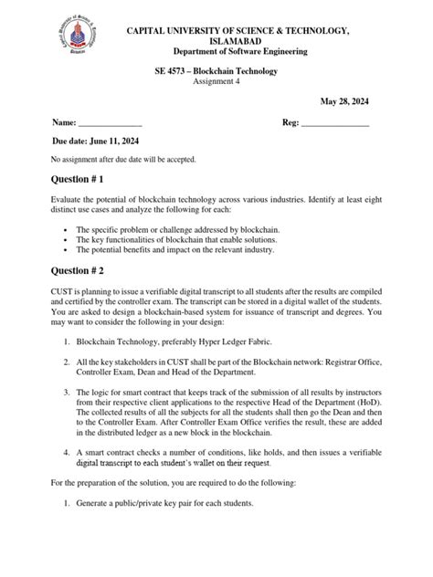 Blockchain Technology Assignment 04 Pdf Public Key Cryptography