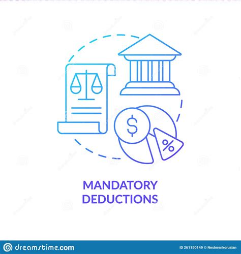 Mandatory Deductions Blue Gradient Concept Icon Stock Vector