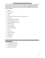BIO Lab Anatomy Checklist Integumentary System Docx Anatomy Checklist The