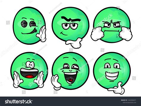 Set Emojis Various Face Expression Vector Stock Vector Royalty Free