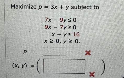 Solved Maximize P 3x Y ﻿subject To
