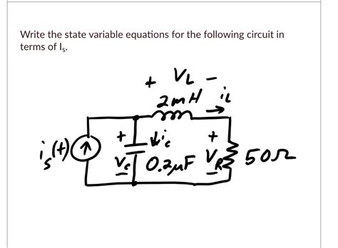 solved write the state variable equations for the following
