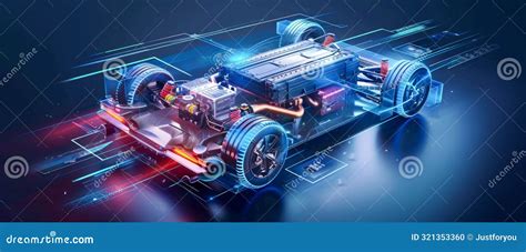 Futuristic Electric Car Chassis Design Generative Ai Royalty Free Cartoon