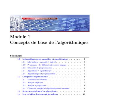 Inf1425 Module 1 Oct2018 Concepts De Base De Lalgorithmique Module 1 Informatique