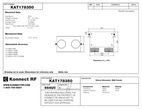 Rotary Attenuator Sma Female Dc 124 Ghz 10 Watts 0 99 Db In 1 Db