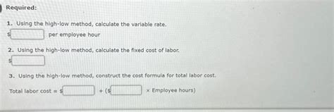 solved using high low to calculate fixed cost calculate the