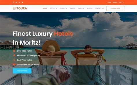 Отзывчивый шаблон сайта бронирования турагентства toura html5