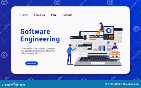 Software Engineering Landing Page Template Graphic Design Illustration