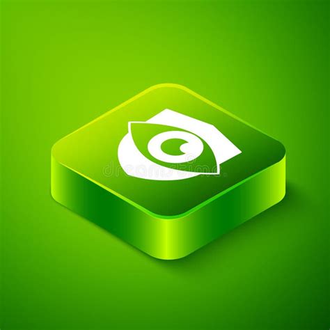 Isometric Shield And Eye Icon Isolated On Green Background Security Safety Protection