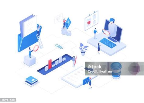 워크플로 우관리 현대 다채로운 등각 투영 벡터 일러스트레이션 검사 보기에 대한 스톡 벡터 아트 및 기타 이미지 검사 보기