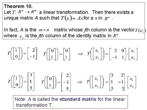 1 9 the matrix of a linear transformation