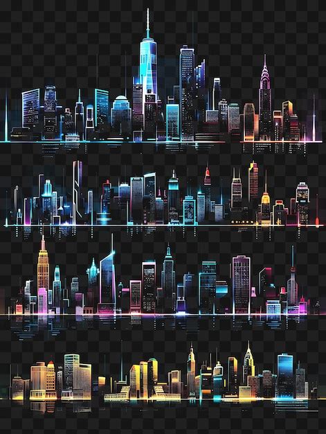 Premium Psd Psd Of Illuminated City Skylines With A Reflective Glass