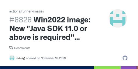 Win2022 Image New Java Sdk 110 Or Above Is Required Errors When