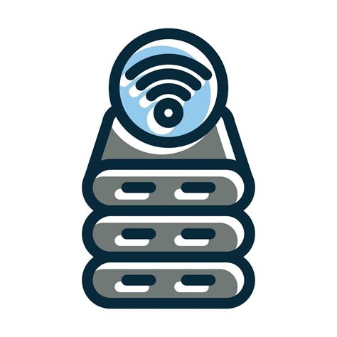 Wireless Database Vector Thick Line Filled Dark Colors 33346828 Vector