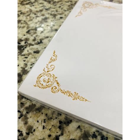 ใบประกาศนียบัตร ใบเกียรติบัตร กระดาษปั้มทอง ลายไทย กระดาษหอม A4 A5 B5 หนา 180แกรม แพค 50แผ่น ใบ