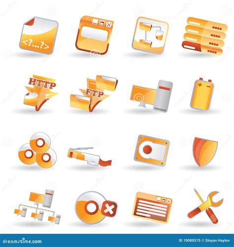 Server Side Icon Set Stock Vector Illustration Of Explorer 10080575