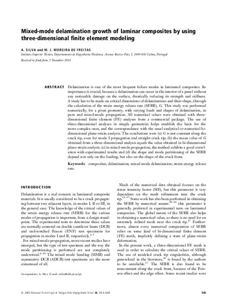 Pdf Mixed Mode Delamination Growth Of Laminar Composites By Using Three Dimensional Finite