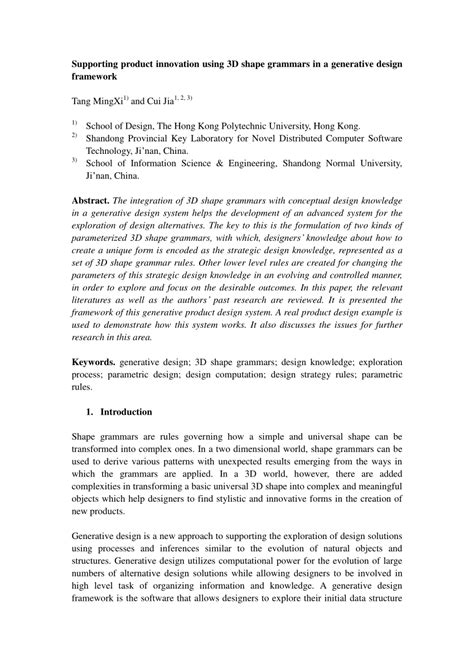 Pdf Supporting Product Innovation Using 3d Shape Grammars In A Generative Design Framework