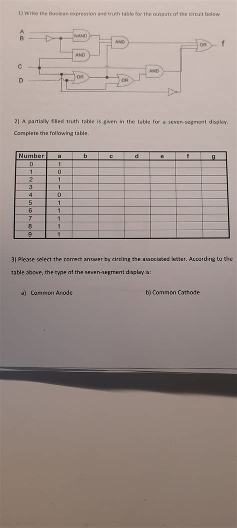 Write The Boolean Expression And Truth Table For Chegg