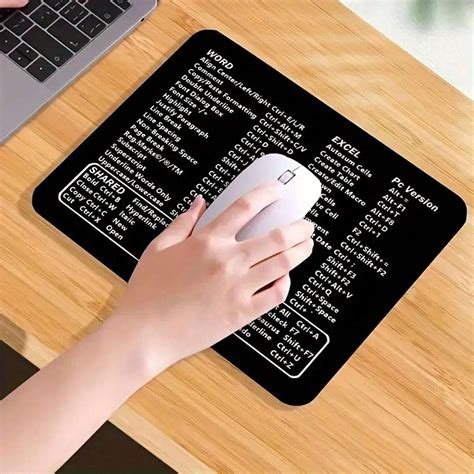 1pc Keyboard Shortcuts Mouse Pad For Microsoft Word And Excel Pc