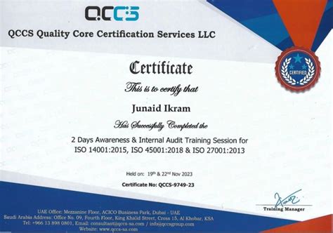 junaid ikram on linkedin iso27001 iso14001 iso45001
