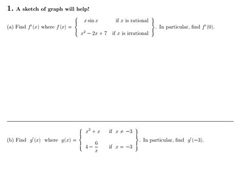 Solved 1 A Sketch Of Graph Will Help R Sinc If I Is