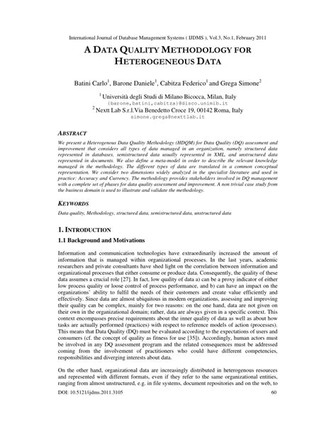 Pdf A Data Quality Methodology For Heterogeneous Data