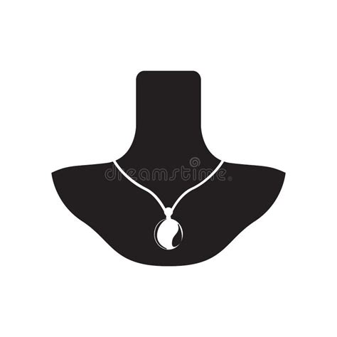 Isolated Silhouette Of A Necklace Stock Vector Illustration Of Female