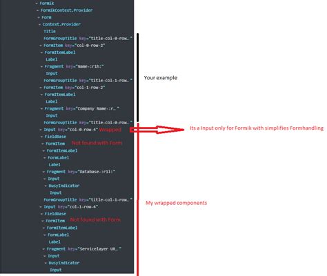 Form Layout Calculation Failed If Wrapping Formitem Or Formgroup In Other Components Used In