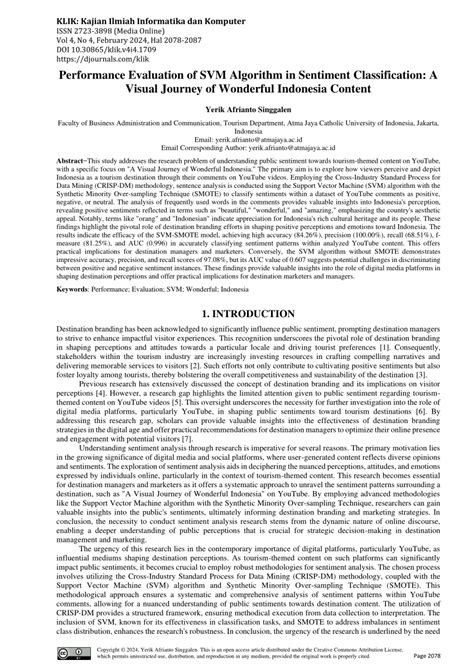 Pdf Performance Evaluation Of Svm Algorithm In Sentiment