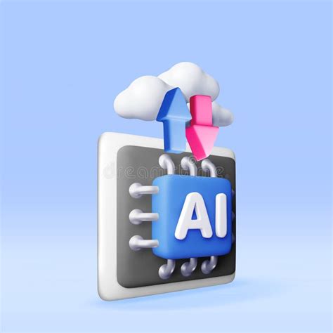 3d ai chip with arrows in clouds stock vector illustration of circuit concept 347978986