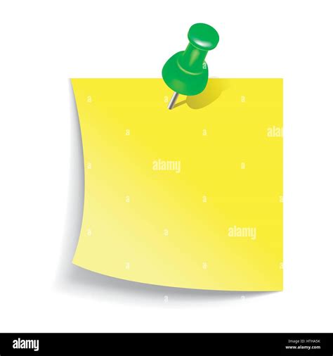 Note Paper With Push Pin Icon Realistic Style Stock Vector Image Art Alamy