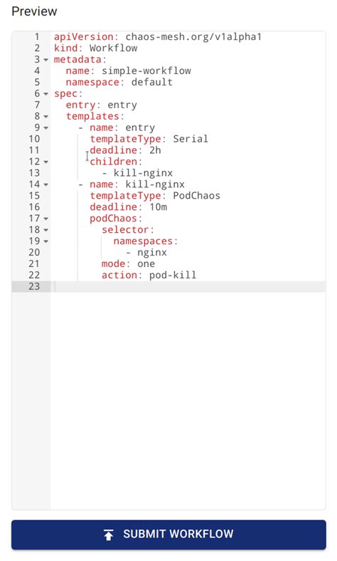 Create Chaos Mesh Workflow Chaos Mesh