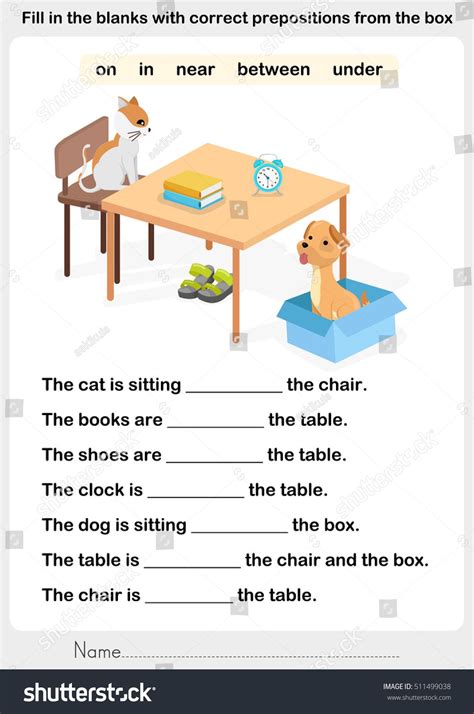 Fill In The Blanks With Correct Prepositions Preposition Worksheet