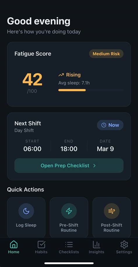 Shiftsmart Pro Shift Work Routine Fatigue And Recovery App