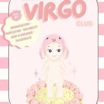 Virgo Zodiac Bunny Sonny Angel Art Pink Kitsch Star Sign Horoscope